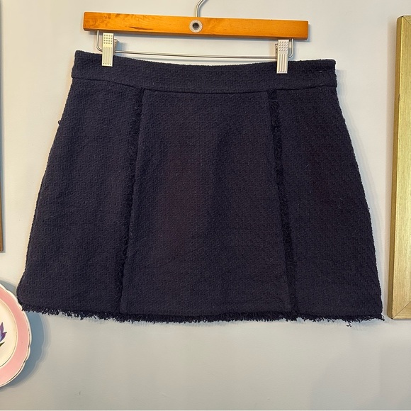 Boden | Skirts | Boden Navy Blue Mini Skirt Fringe Weave Preppy ...